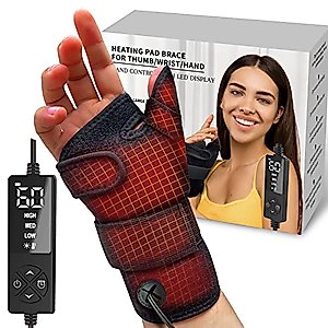 sticro Wrist Thumb Brace Heating Pad for Arthritis and Carpal Tunnel Relief, Hand Heating Pad for Sprains Trigger Thumb, Wrist Hand Tendonitis Pain Relief - Left Right Hand