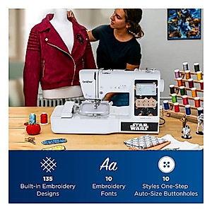 Brother Sewing and Embroidery Machine, 4 Star Wars Faceplates, 10 Downloadable Star Wars Designs, 80 Designs, 103 Built-In...