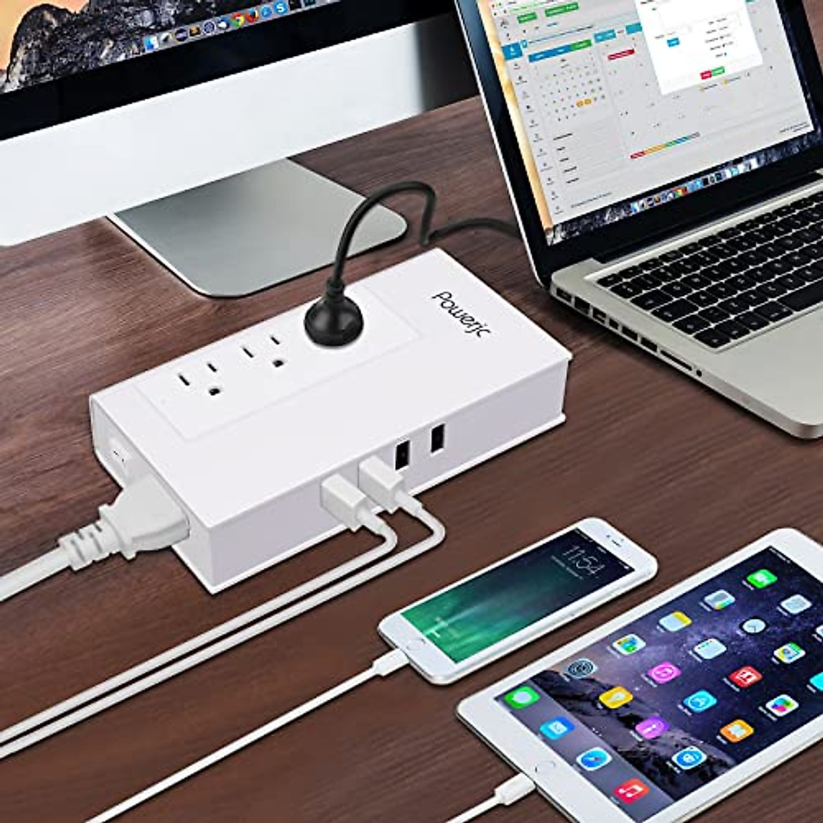 Powerjc Step Down Power Adapter Voltage Converter 220V to 110V 1500w with Smart 4 Port USB Charging