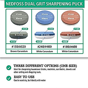 NedFoss Axe/Hatchet Sharpening Puck Whetstone Knife Sharpening Stone, Dual Grit Multi-Purpose Sharpener with Sheath
