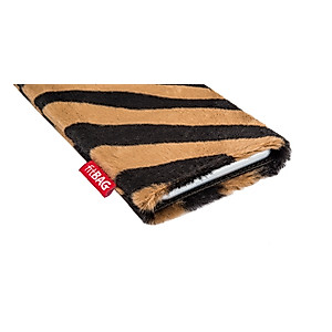 fitBAG Bonga Tiger Custom Tailored Sleeve for Xiaomi Redmi Note 6 Pro | Made in Germany | Fine Imitation Fur Pouch case Cover with Microfibre Lining for Display Cleaning