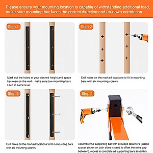 Ultrawall Wall Mount Wood Organizer Racks, Lumber Storage Metal Racks with 3-Level - Indoor & Outdoor Use, 2 Pack