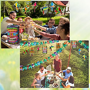 Luau Party Decorations Hawaii Paper Lanterns Tropical Honeycomb Birds Hibiscus Paper Garland for Hawaiian Luau Birthday Party Supplies Summer Jungle Party Decorations Hawaii Bar Supplies