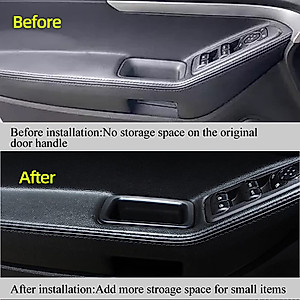 Vesul Front Row Door Organizer Compatible with Ford Explorer 2011 2012 2013 2014 2015 Armrest Storage Tray Phone Container Handle Pocket ABS Tray Insert Glove Pallet