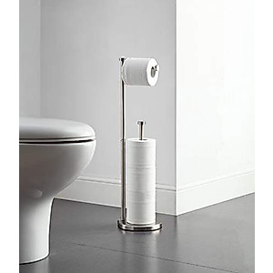 SunnyPoint Free Standing Bathroom Toilet Paper Holder Stand with Reserve, Reserve Area has Enough Space for Jumbo Roll