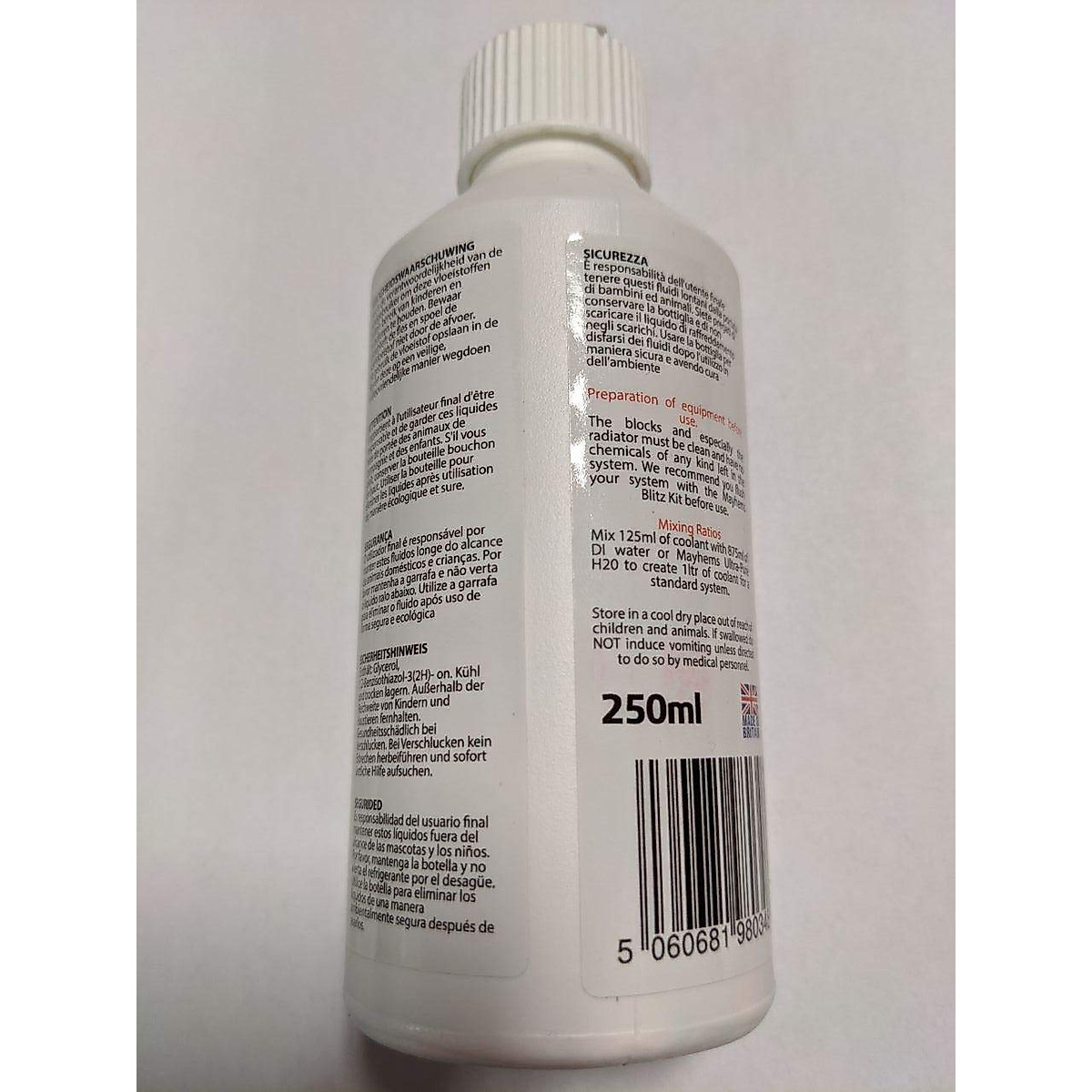 Mayhems - PC Coolant - X1 Concentrate - Eco Friendly Series, UV Fluorescent, 250 ml, Clear Blue