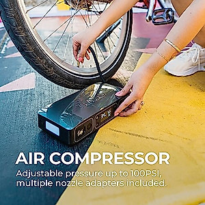 Halo Automotive Bolt Air 58830 mWh Portable Emergency Power Kit with Tire Pump, 4 Interchangeable Air Nozzles, Extra Accessory Kit, Car Jump Starter, and Car Charger - Camouflage