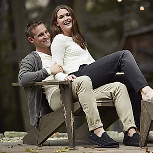 isotoner Men's Slipper, Diamond Corduroy Moccasin with Memory Foam and Skid Resistance for Indoor/Outdoor Comfort