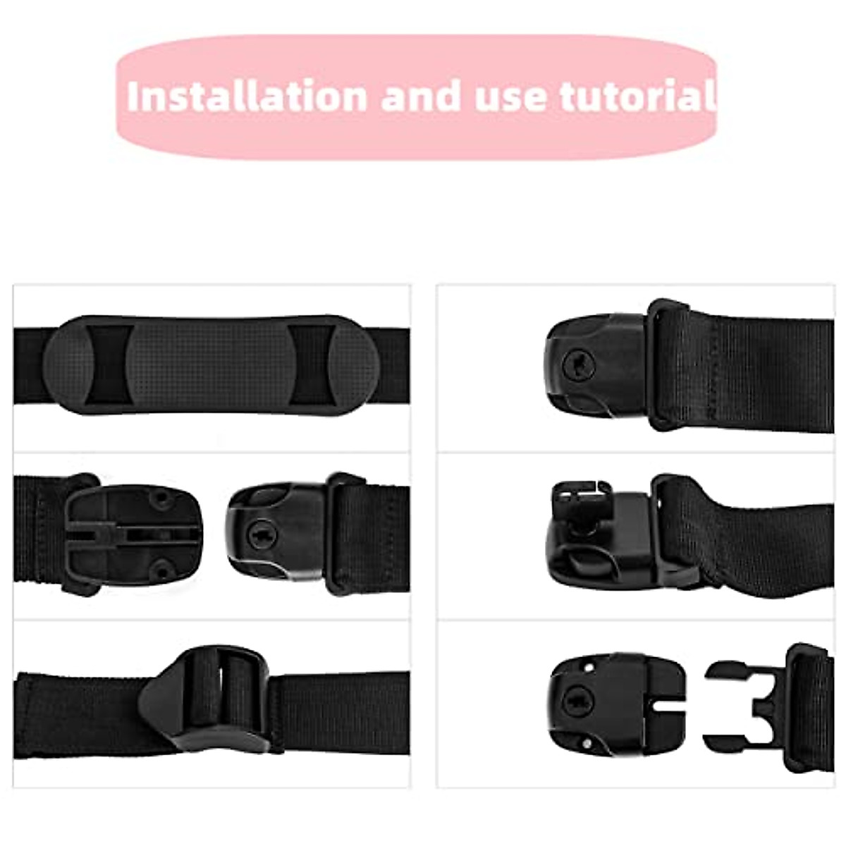 Taruimoo Outdoors Universal Trash Can Lid Strap Bin Strap Garbage Lock，with mounting Screw and Buckle Key, Adjustable dustbin Safety Lock Belt Garbage Can Security System