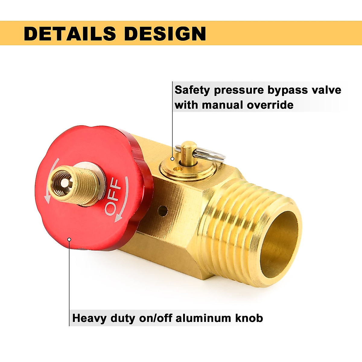 SILATU Air Tank Manifold - Aluminum Knobs Air Tank Valve，1/2 Inch NPT Tank 1/4 Inch NPT Hose 1/8 Inch NPT Gauge Relief Bypass Valve For Air Compressor Portable Carry Tank