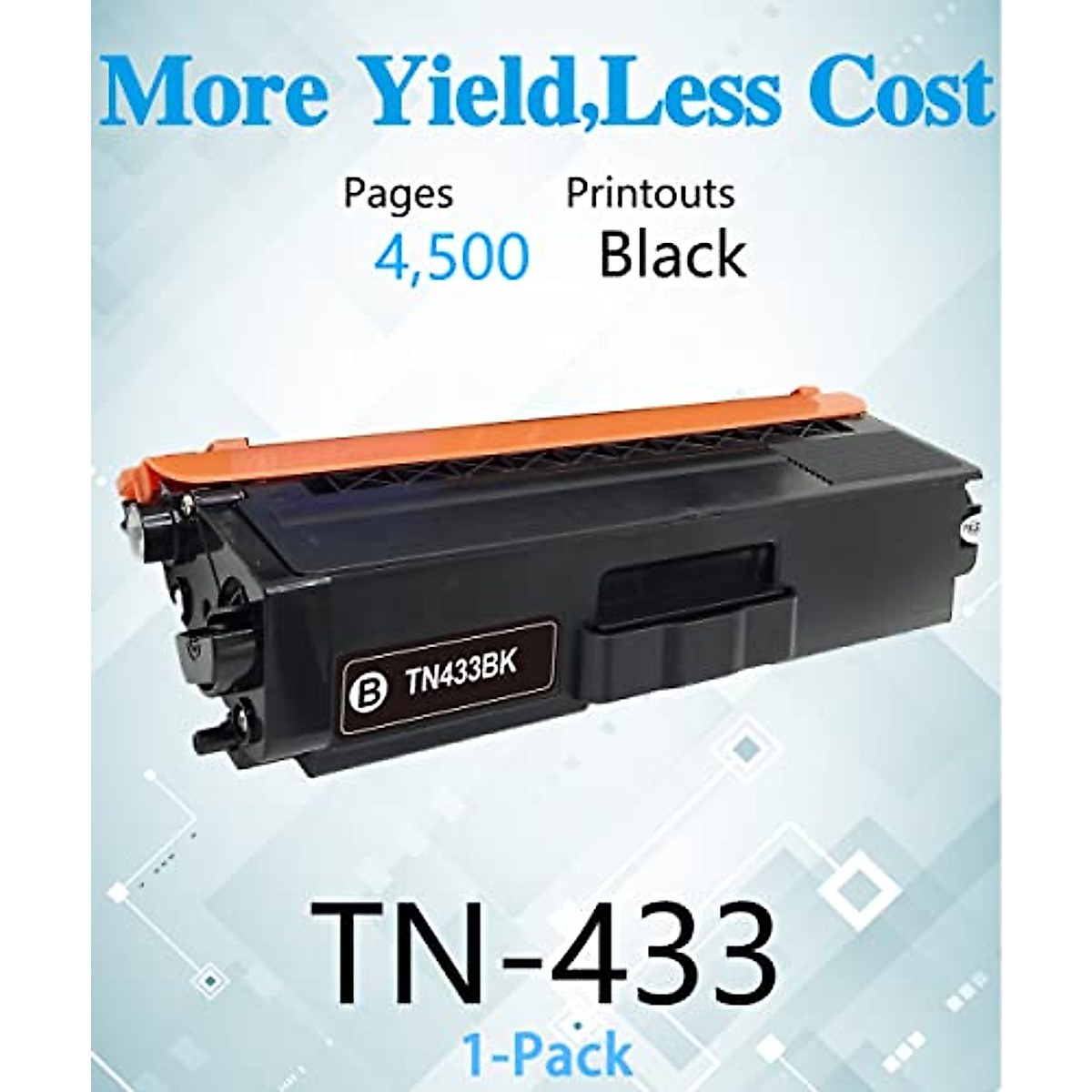 MM MUCH & MORE Compatible Toner Cartridge Replacement for Brother TN433 TN-433 TN433BK Used in HL L8260CDW L8360CDW L8360CDWT DCP L8410CDW L8610CDW L8690CDW L8900CDW Printers (1-Pack, Black)