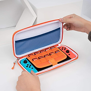 Geekshare Carry Case for Switch/Switch OLED - Portable Hardshell Slim Travel Carrying Case fit Switch Console with 10 Game-Card Slots (Small)