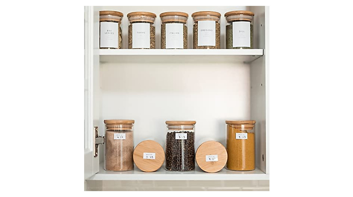 Minimalist Spice Jar & Expiration Labels for Kitchen Organization