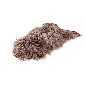 Premium, Hypoallergenic, Natural Long Hair (Taupe) Icelandic Sheepskin Fur Area Rug - Perfect as an Area Rug, Fur Throw, Chair Cover, Home Decoration, and Carpet…