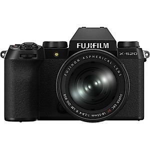 FUJIFILM X-S20 Mirrorless Digital Camera with 18-55mm Lens Bundle, Includes: SanDisk 64GB Extreme PRO UHS-II SDXC Memory Card, Spare Fujifilm Battery and More (6 Items)