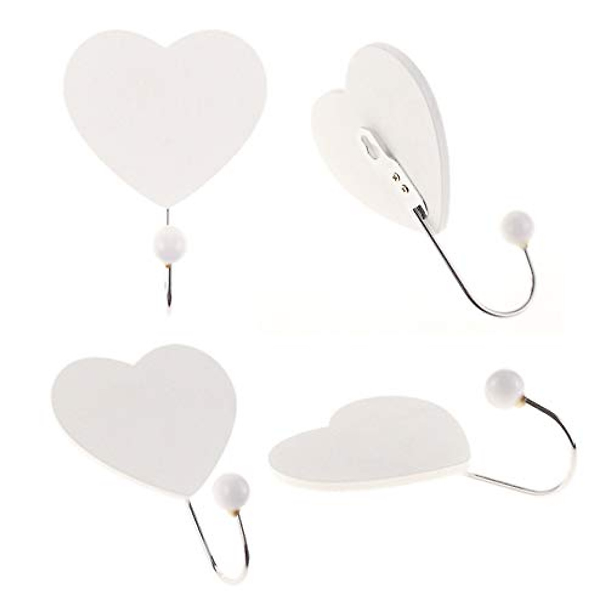 BESPORTBLE 2pcs Heart Shaped Wall Hook Coat Hooks Wall Mounted Coat Rack Closet Hooks Door Hook Hanger Home Organizer White