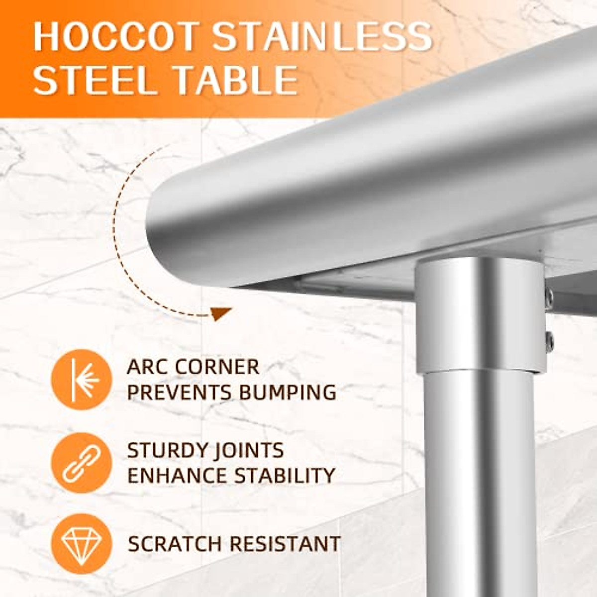 HOCCOT Stainless Steel Prep & Work Table with Adjustable Shelf, with Backsplash and Wheels, Kitchen Island, Commercial Workstations, Utility Table in Kitchen Garage Laundry Room Outdoor BBQ, 24" X 30"