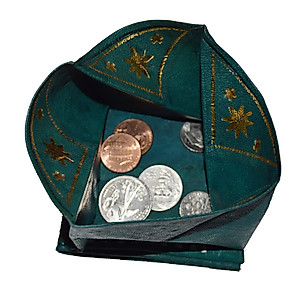 Treasures Of Morocco Moroccan Wallet Coin Genuine Leather Bi-fold Handmade Pocket Unisex Green