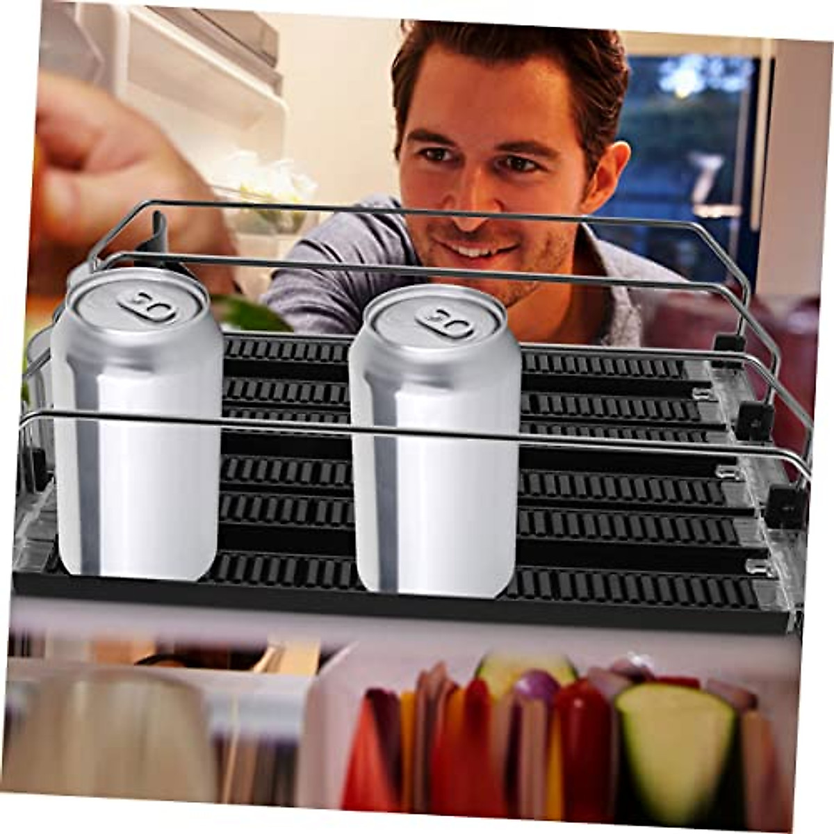 FUNOMOCYA 3pcs Drink Pusher A Vending Machine Mini Vending Machine Fridge Can Dispenser Drink Pusher Machine Shelf Drink Puller Beverage Shelf Glide Soda Bottle Abs Ball Freezer Organizer