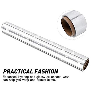 NUOBESTY Cellophane Wrap Roll | 2.5 Mil Thickness Snowflake Printed Gift Wrap Cellophane Cello Rolls for Christmas Gifts Baskets Arts Crafts