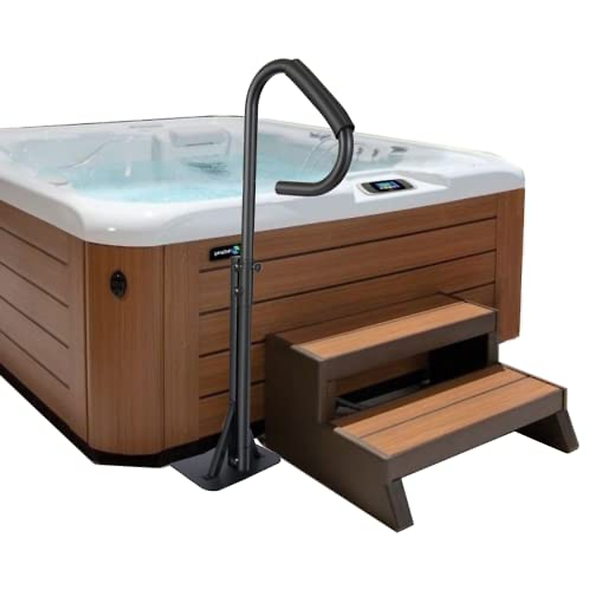 Ryan Spa Safety Handrail 57'' Hot Tub Handrail 600LBS Capacity Hot Rail, Spa Hand Railing with Slide-Under Base for Access Spa, tub
