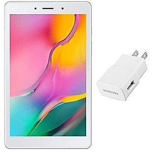 Samsung Galaxy Tab A 8.0" (2019, WiFi + Cellular) 32GB, 5100mAh Battery, 4G LTE Tablet GSM Unlocked SM-T295, International Model (32GB + US Cube, Silver)