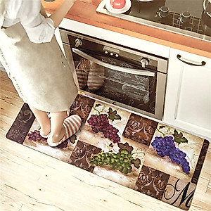 ABREEZE Laundry Room Rug 20"x59", Laundry Mats Washable Farmhouse Mat Floor Runners for Bath Room Carpet Kitchen Mats(Grape)