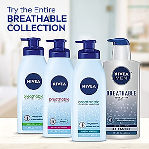 NIVEA Breathable Nourishing Body Lotion in Tropical Breeze, 48-Hour Moisturizing Lotion with Shea Butter, Vitamin E and C, 13.5 Fl Oz Pump Bottle