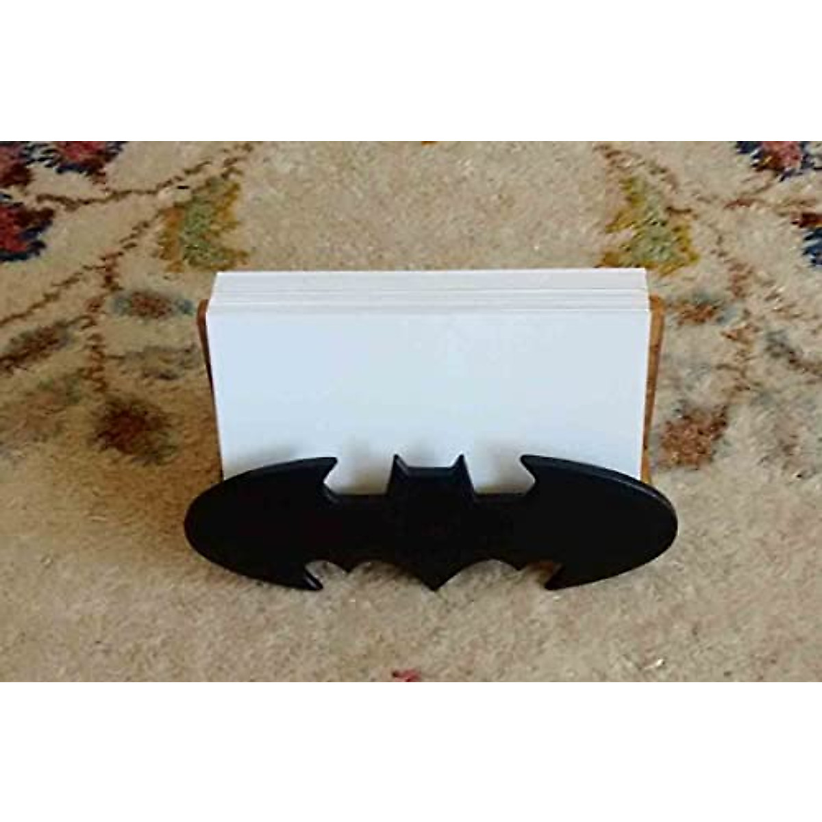 Batman Inspired Wooden Desktop Business Card Holder