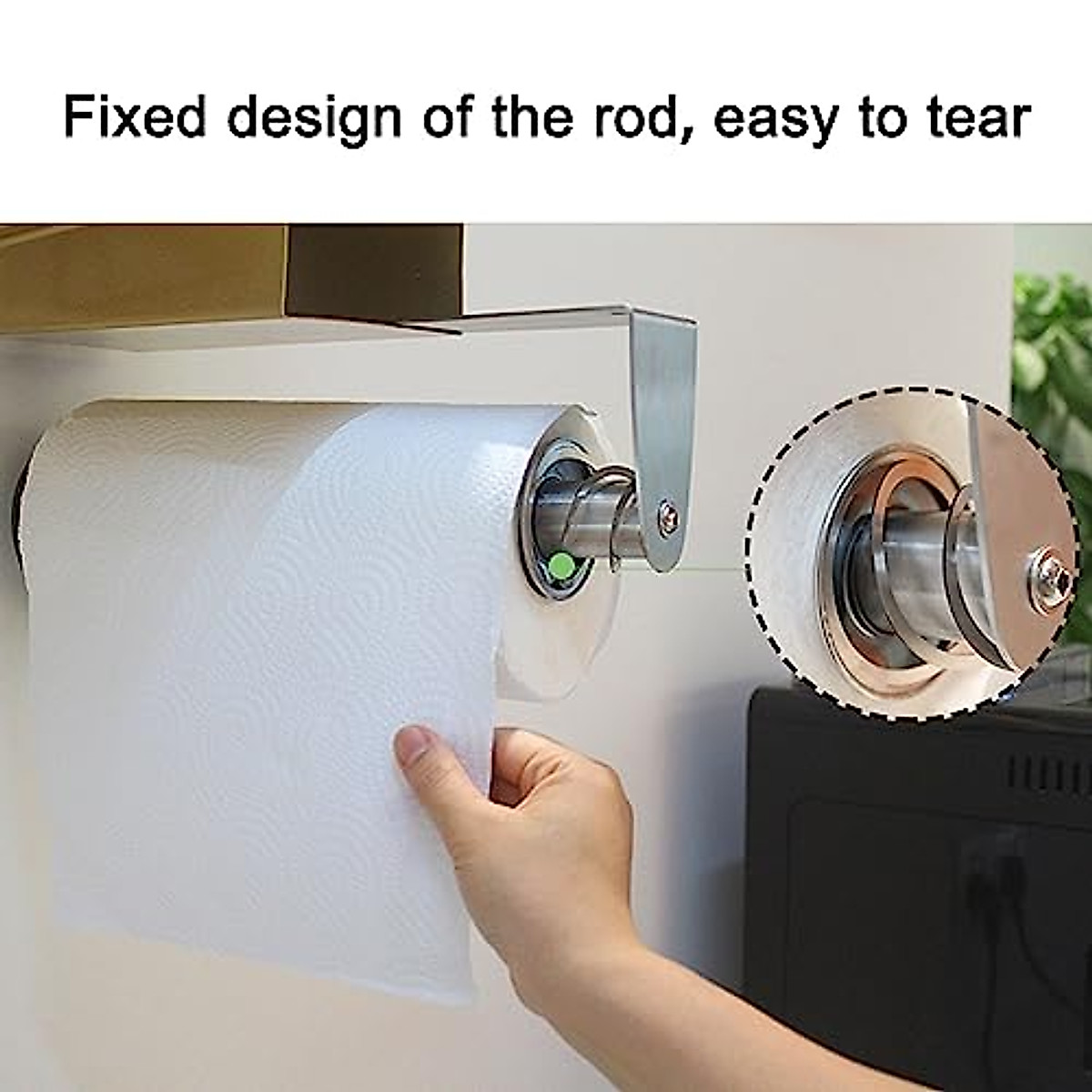 GIFZES Under Cabinet Paper Towel Holder for Kitchen,Stainless Steel Paper Towel Holders Wall Mount,9.9In Self Adhesive Drilling Paper Towel Rolls Kitchen Bathroom Door Rustproof Rack Silver
