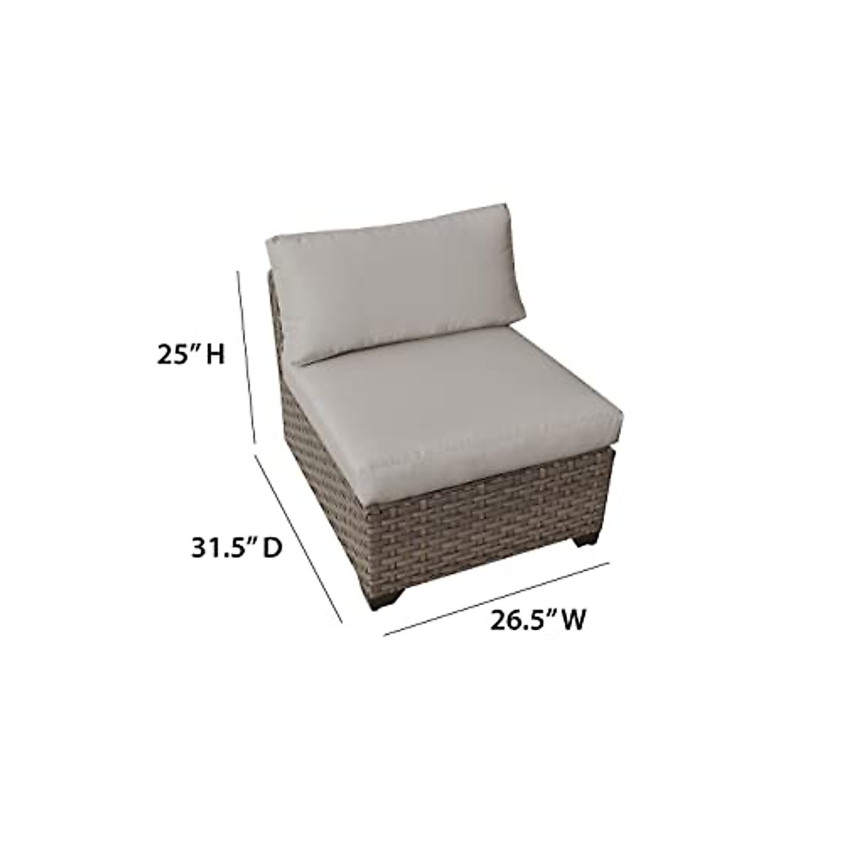 TK Classics MONTEREY-08a-WHITE Monterey Seating Outdoor Furniture, Sail White