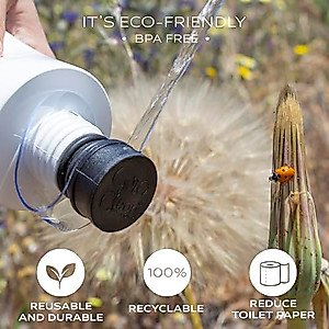 CuloClean 2pcs Portable Bidet with Silent Bottle (330ml). Ideal for Toilet, Travel, Hiking or Camping. Ultralight (48g, 1,7 oz). (CuloClean+Bottle, 2pcs Black)