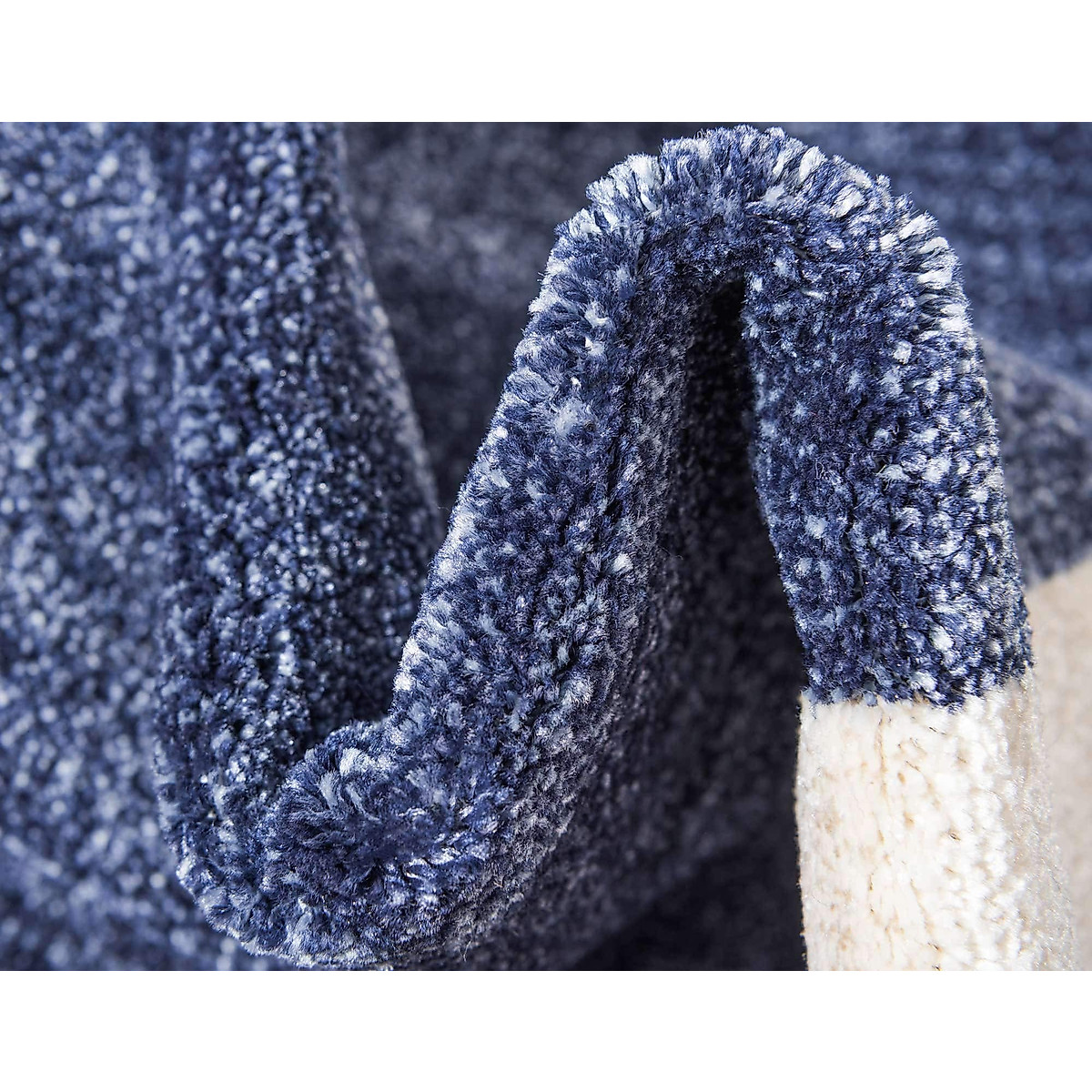 Unique Loom Del Mar Collection Area Rug - Maria (2' 7" x 10' Runner, Navy Blue/ Ivory)