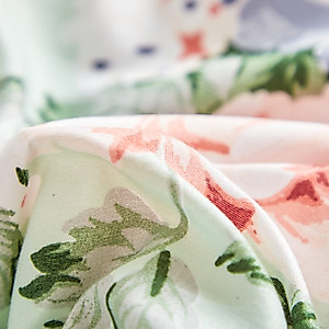 Floral Comforter Sheet Set Bed in a Bag 6 Pieces Twin Size Red Flowers Microfiber Summer Bedding Set (1 Comforter 2 Pillow Shams 1 Flat Sheet 1 Fitted Sheet 1 Pillowcases)