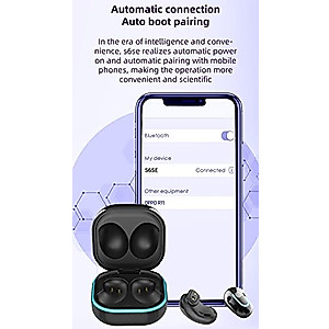 SZYCD Mini LED True Wireless Earbuds for iPhone, Bluetooth 5.1 Headset with Charging Box, TWS Stereo Headphones, Handsfree, Clear Calls, Suitable for Business and Work (Pink)