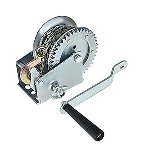 ALL-CARB 1200lbs Heavy Duty Hand Winch Boat Winch with 10m 32ft Steel Cable for Boat Trailer or ATV