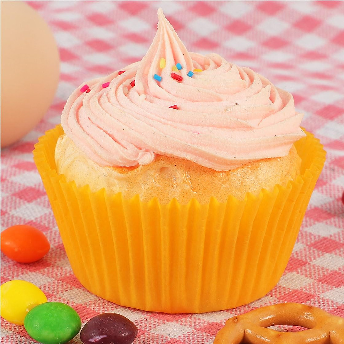 Standard Orange Cupcake Liners for Baking 200 Counts - Caperci Greaseproof Muffin Baking Cups for Wedding Birthday Party Baby Shower Festivals (Orange)