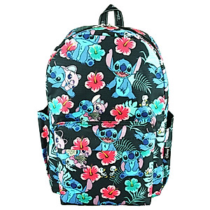 Wondapop Disney Lilo & Stitch 17 Inch Deluxe Backpack with Laptop Compartment (Black)