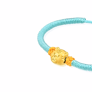 CHOW SANG SANG 999 24K Gold Tiger Bracelet for Tiny Size Gift 92971B | 6.6 Inches, (17 CM)