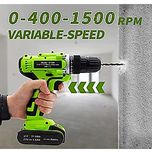 Aokia Cordless Weed Wacker Set: 12V Electric Driver Tool Kit String Trimmer 3/8-Inch Keyless Chuck 1500rpm Variable Speed Cutting Wall Wood Metal 43pcs Wacker Bit