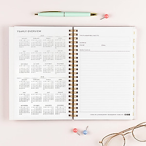 Ashley G for Blue Sky 2023-2024 Academic Year Weekly and Monthly Planner, 5" x 8", Flexible Cover, Wirebound, Multi Color Smoke (133682-A24)