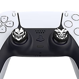 PlayVital Thumb Grip Caps for ps5/4 Controller, Silicone Analog Stick Caps Cover for Xbox Series X/S, Thumbstick Caps for Switch Pro Controller - Fire Demons