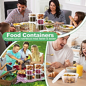 Loppdece 44 Sets Deli Containers with Lids,Plastic Deli Food Containers,Stackable Food Storage Soup Containers with Airtight Lids for Meal Prep Takeout,Freezer&Dishwasher Safe,BPA-Free (8oz,16oz,32oz)