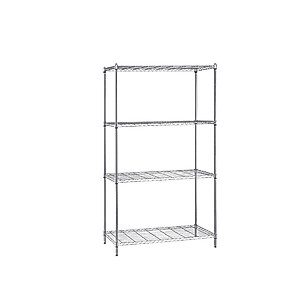 Quantum Storage Systems WR54-1448C Starter Kit for 54" High 4-Tier Wire Shelving Unit, Chrome Finish, 14" Width x 48" Length x 54" Height