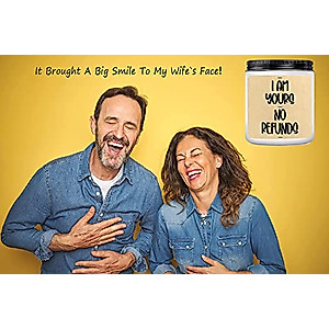 AharHora Scented Candles Gifts for Women Men - I am Yours - Funny Romantic Gifts for Mom Dad Boyfriend Girlfriend Husband Wife Fiance Couples Valentines Day Gifts, Funny Gifts for Mother's Day