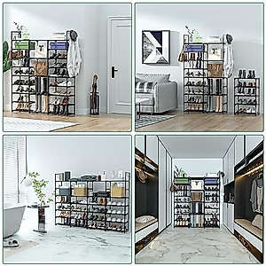 BALEINE 9 Tiers Shoe Rack Organizer, Vertical Large Capacity Shoe Storage Shelf Stackable Shoe Racks for Entry Hallway, Closet, Bedroom, Garage
