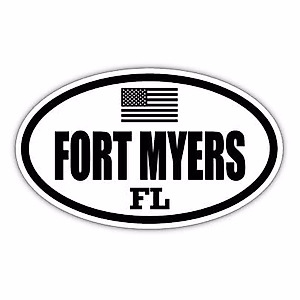 3 Pack Reflective Fort Myers FL Florida Lee County Stealthy US Flag Euro Decal Sticker Vinyl for Hard Hats, Bottles, Glass, Toolbox 2" x 3"