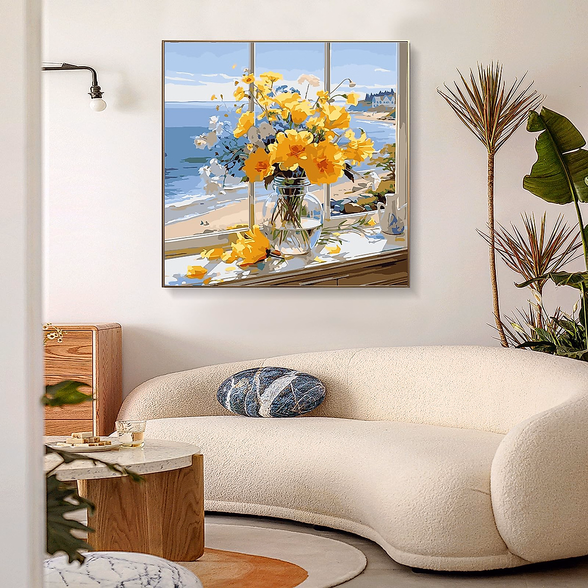 PRASIO Paint by Numbers Kit for Adults Beginner, Flowers Adult Paint by Number Kits on Canvas, DIY Acrylic Watercolor Oil Paint by Number for Adults for Home Decor Gift 16x16 Inch