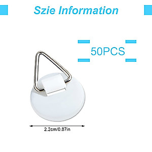 50Pcs Invisible Adhesive Plate Hanger, Vertical Plate Holders for Wall, Adhesive Plate Hanger Hooks for Plate Pictures Wall Decor (white)