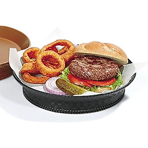 Carlisle FoodService Products 652703 WeaveWear Round Serving Basket, 10", Black (Pack of 12)